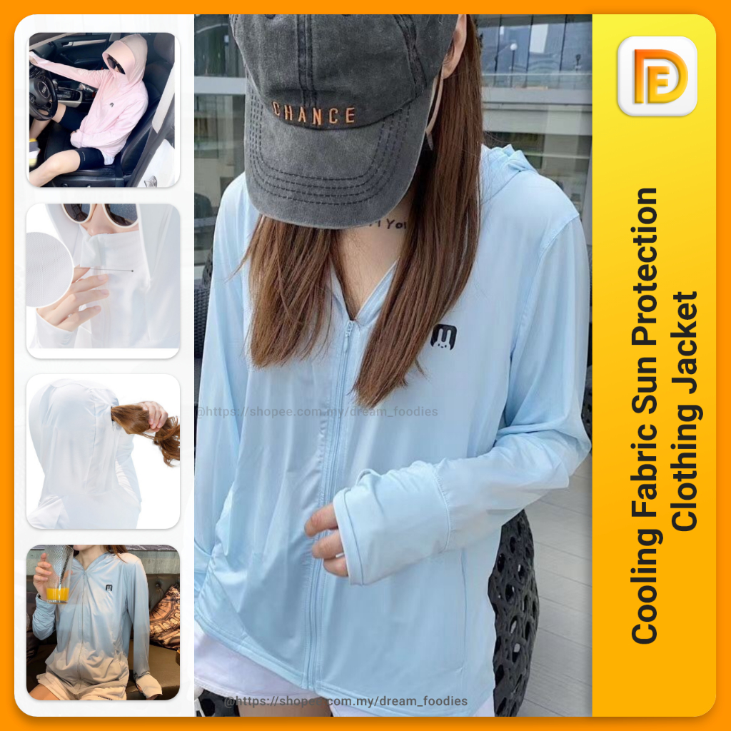 Cooling Fabric Sun Protection Clothing Hooded Jacket with Long Sleeves ...