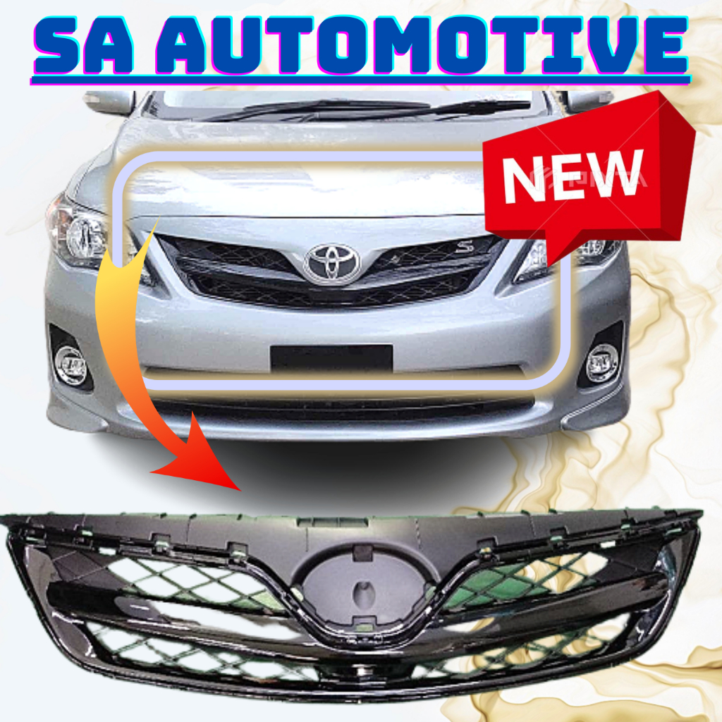 TOYOTA ALTIS 2011~2013 FRONT GRILL GRILLE GLOSSY BLACK COLOUR ABS ...