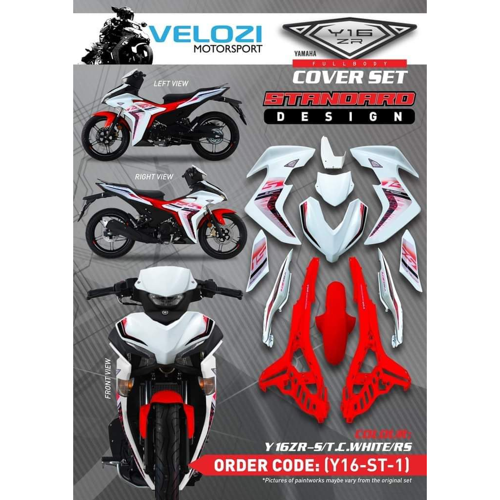 VELOZI YAMAHA Y16 Y16ZR (NOT ABS) SPROT STANDARD DESIGN CREAMY WHITE ...
