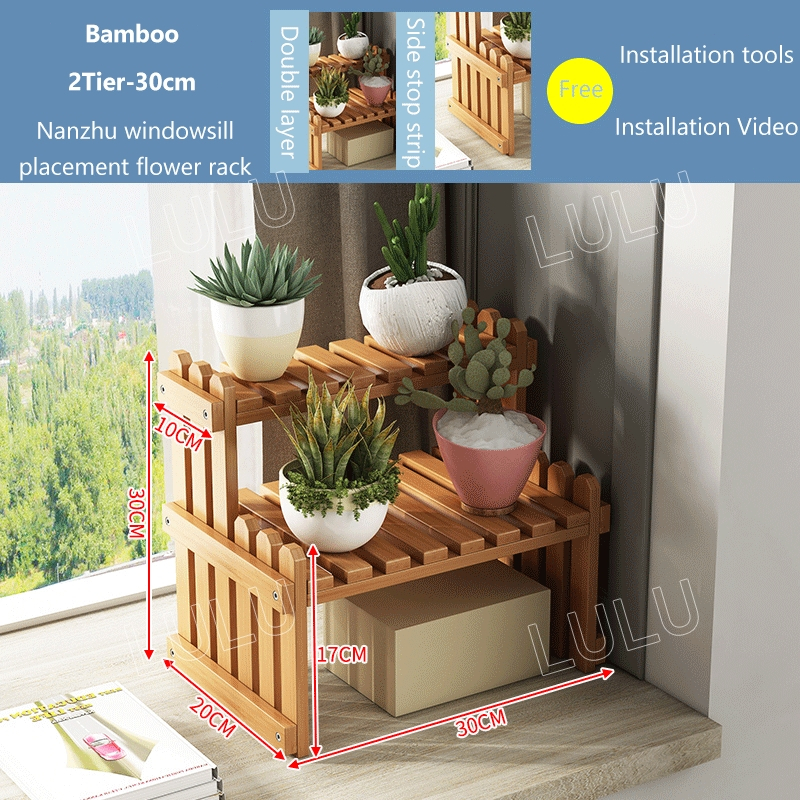 1/2 Tiers Desk Flower Pot Desktop Small Flower Rack Indoor Balcony ...