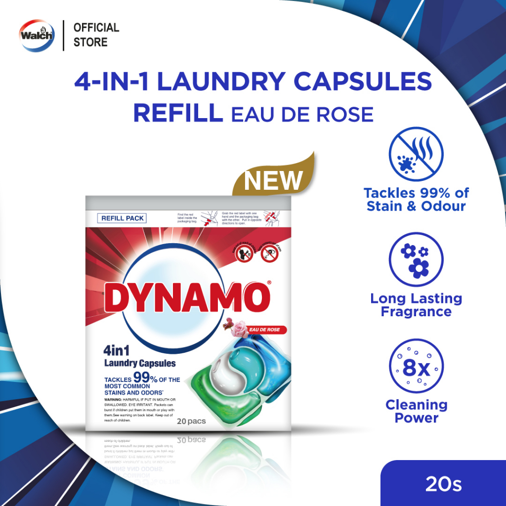 DYNAMO 4 In 1 Laundry Capsules Eau De Rose Refill (10ml x 20 Pcs ...