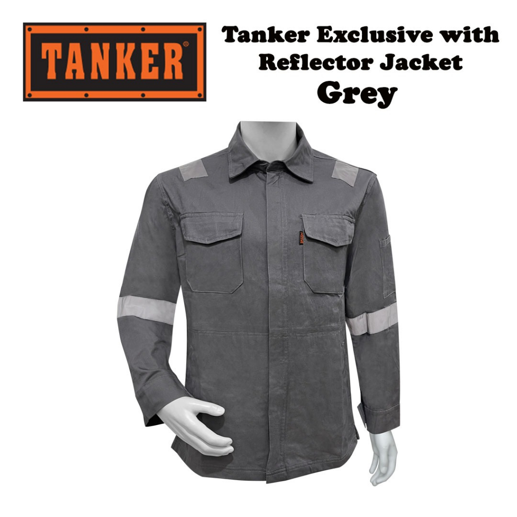 TANKER EXCLUSIVE SAFETY JACKET WITH REFLECTOR - GREY | Shopee Malaysia