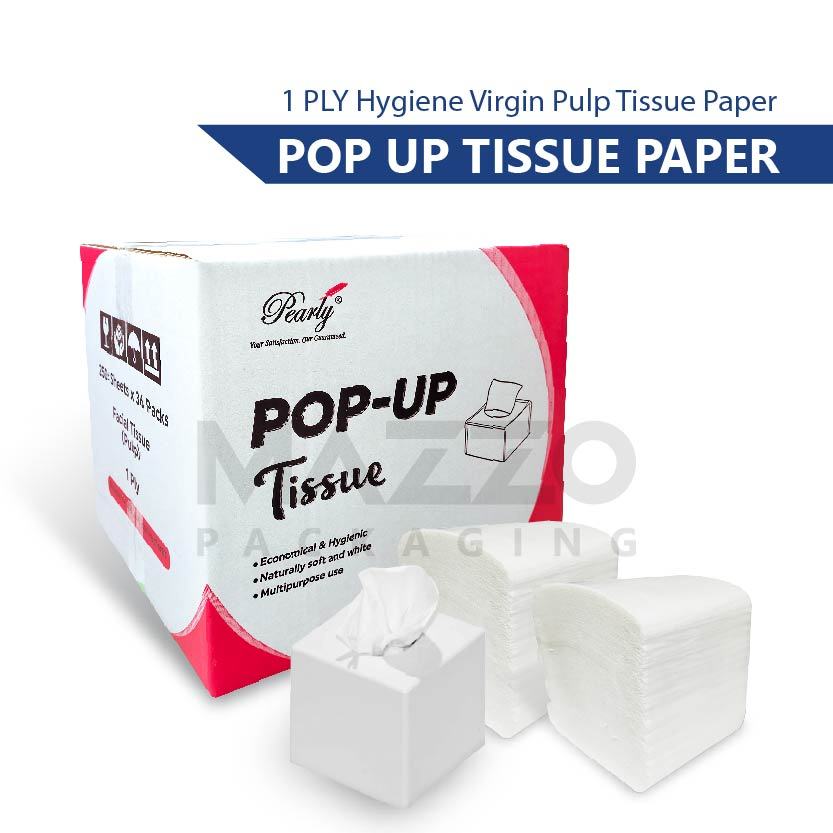 PEARLY 1PLY Hygiene Virgin Pulp Pop Up Tissue Paper (250sheet x 36pkts ...
