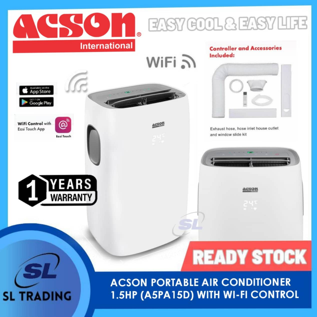ACSON Portable Air Conditioner 1.5HP Connecting with Smartphone ...