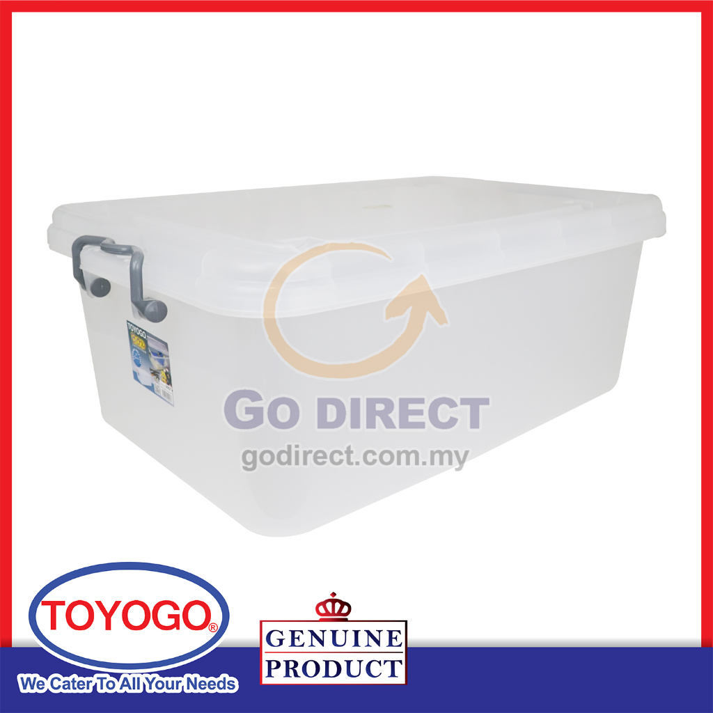 TOYOGO 39L Storage Box with Lid (9907) Plastic Translucent Home Bedroom ...