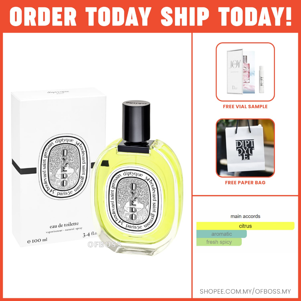 Diptyque Oyedo 100 ml Eau De Toilette EDT Perfume For Unisex | Shopee ...