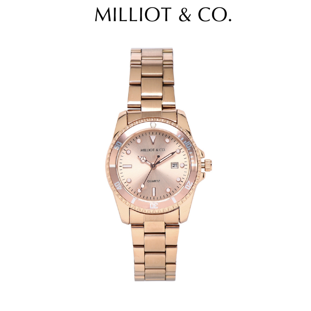 Milliot & Co Victoria Rose Gold Stainless Steel Strap Watch | Shopee ...