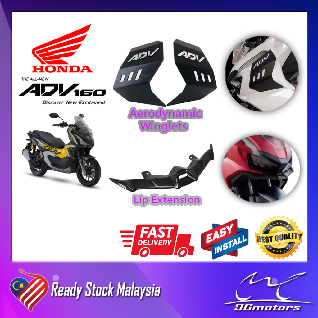 Honda Adv160 Winglet & Lip Front Fender Beak Nose Cone Aerodynamic Side ...
