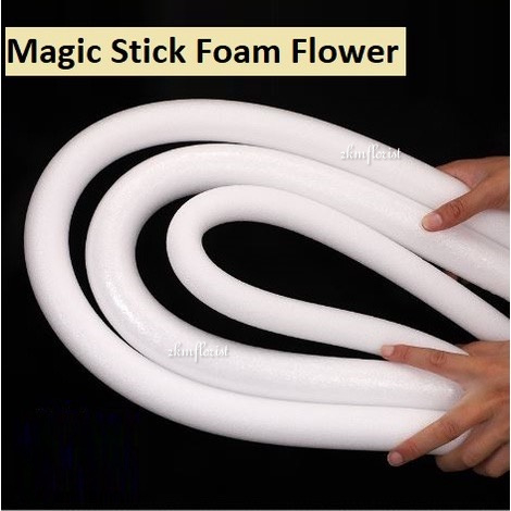 (100/200cm) Round Foam Magic Stick span Panjang bunga putih Hiasan ...
