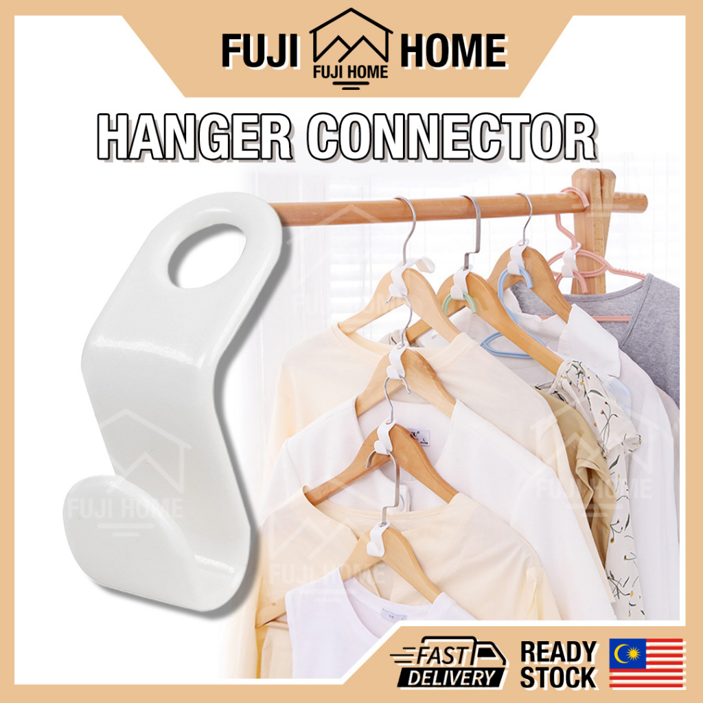 🏠READY STOCK🏠Clothes Hanger Connector Hooks White Wardrobe Organizer ...