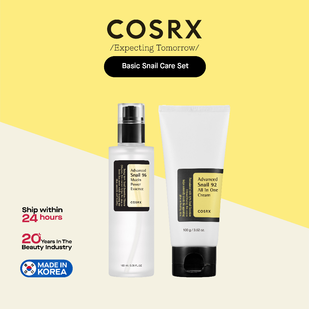 COSRX Basic Snail Care Set Advanced Snail 96 Mucin Power Essence (100ml ...
