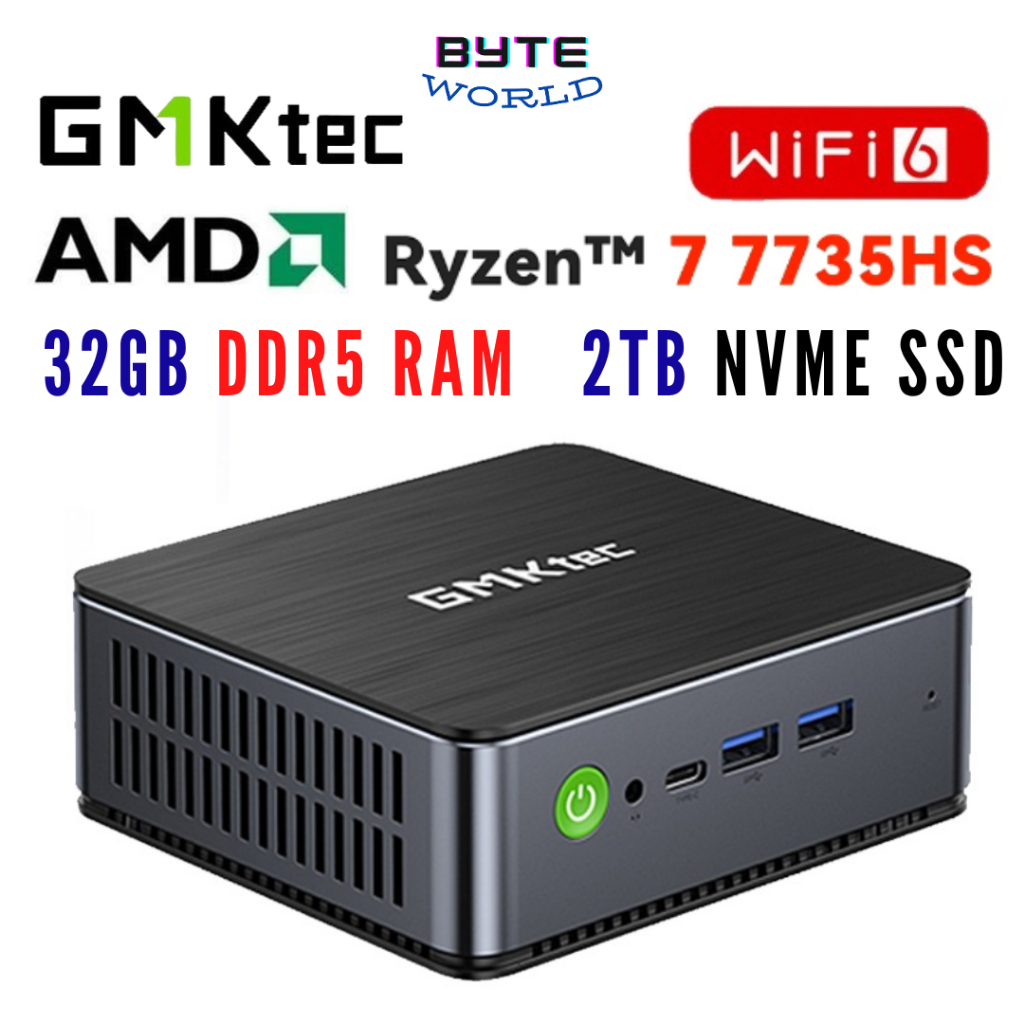 GMKtec K2 Mini PC AMD Ryzen 7 7735HS DDR4 32GB RAM 2TB NVME SSD Gaming ...