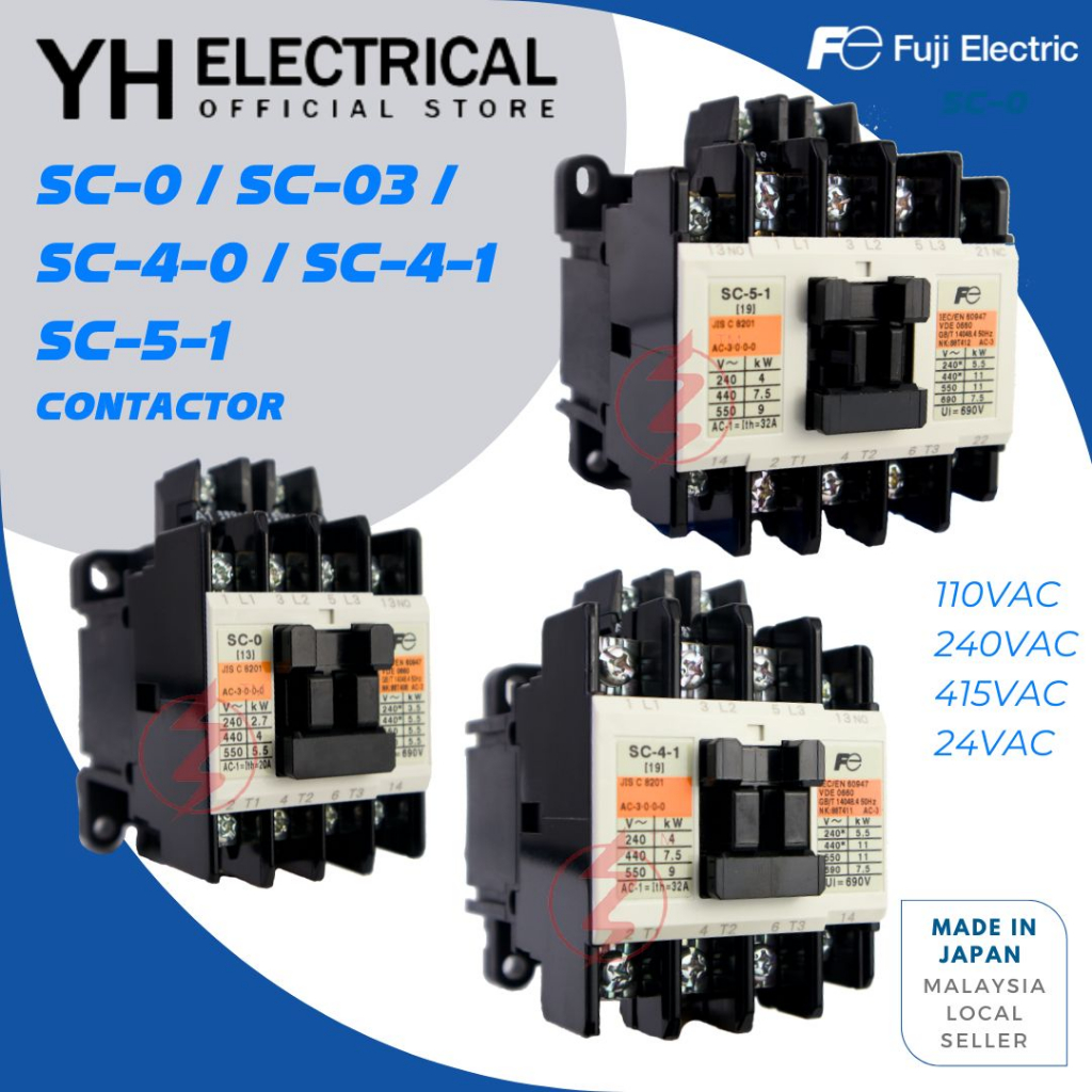 FUJI SC-0 / SC-03 / SC-4-0 / SC-4-1 / SC-5-1 Magnetic Contactor 240V / 415V / 110V | Shopee Malaysia