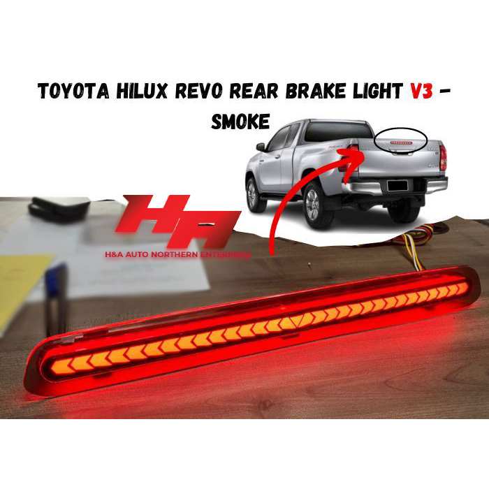 Toyota Hilux Revo Rear Brake Light V3 Arrow Led light - Smoke | Shopee ...