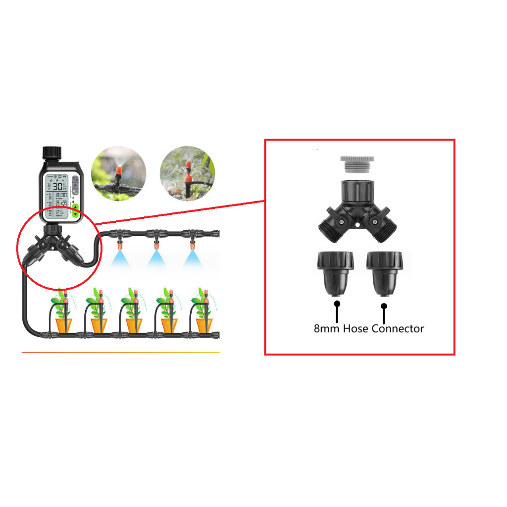 2 Way Connector Y Shape Water Pipe Hose Pipe Splitter Garden ...