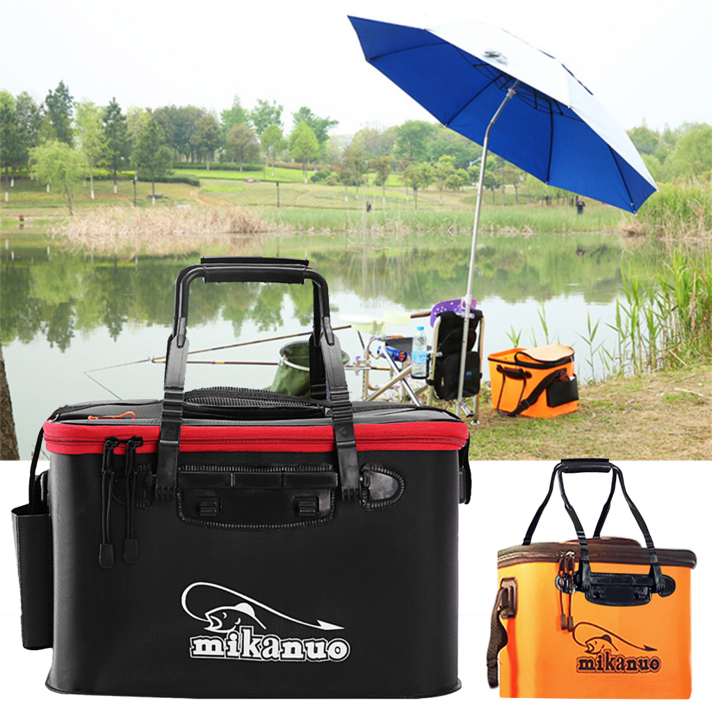 【READY STOCK💧】Portable Fishing Bag Mikanuo Collapsible Fish Bucket EVA ...