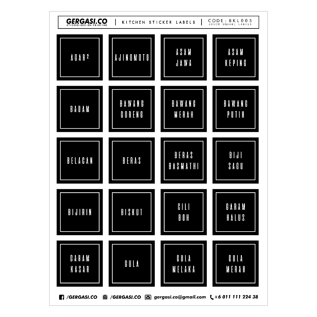 HOT ITEM!! 20pcs Kitchen Sticker Label (Waterproof) | Shopee Malaysia