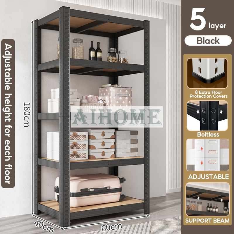 AH 🔥 5 Tier RACK Boltless Rack Home Storage Warehouse Store Room Office ...