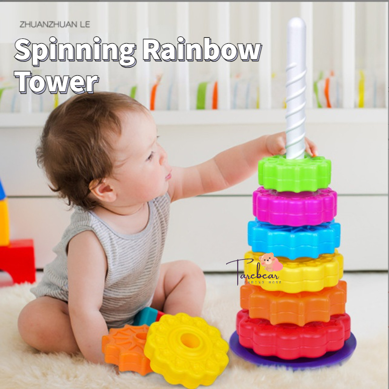 Spinning Toy Premium Stacking Toy for Kids Rainbow Spinning Wheel Toy ...
