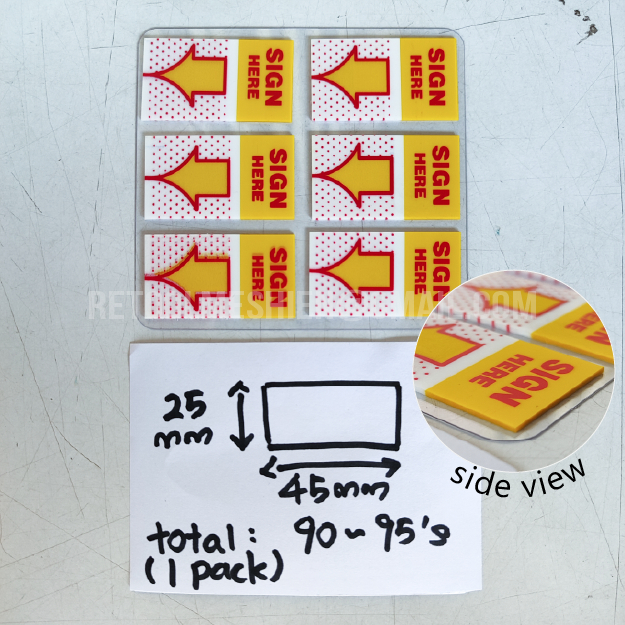 5 Colours Sticky PP Tab Index Flags / Arrow Index / Strip Index / Sign ...