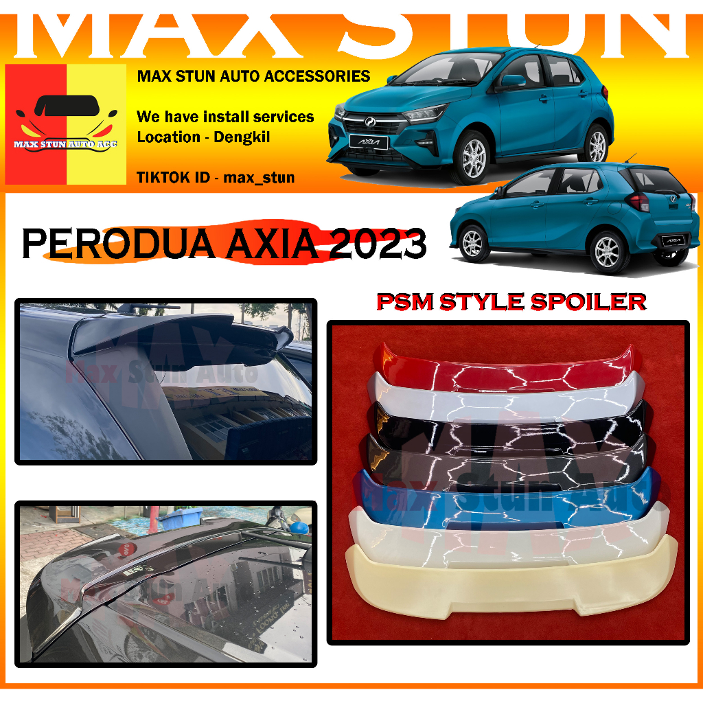 PERODUA AXIA 2023 PSM STYLE SPOILER DUCK TAIL REAR SPOILER NEW AXIA PSM ...