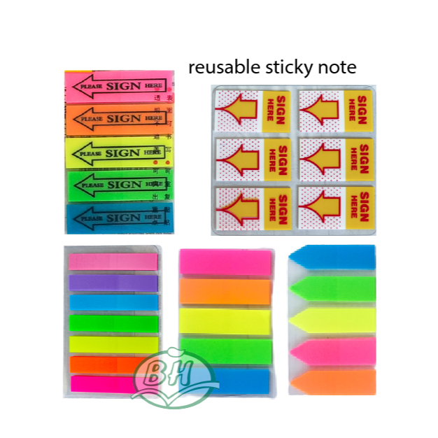 Fluorescent Arrow Index / Strip Index / Sign Here Index / Sticky Index ...