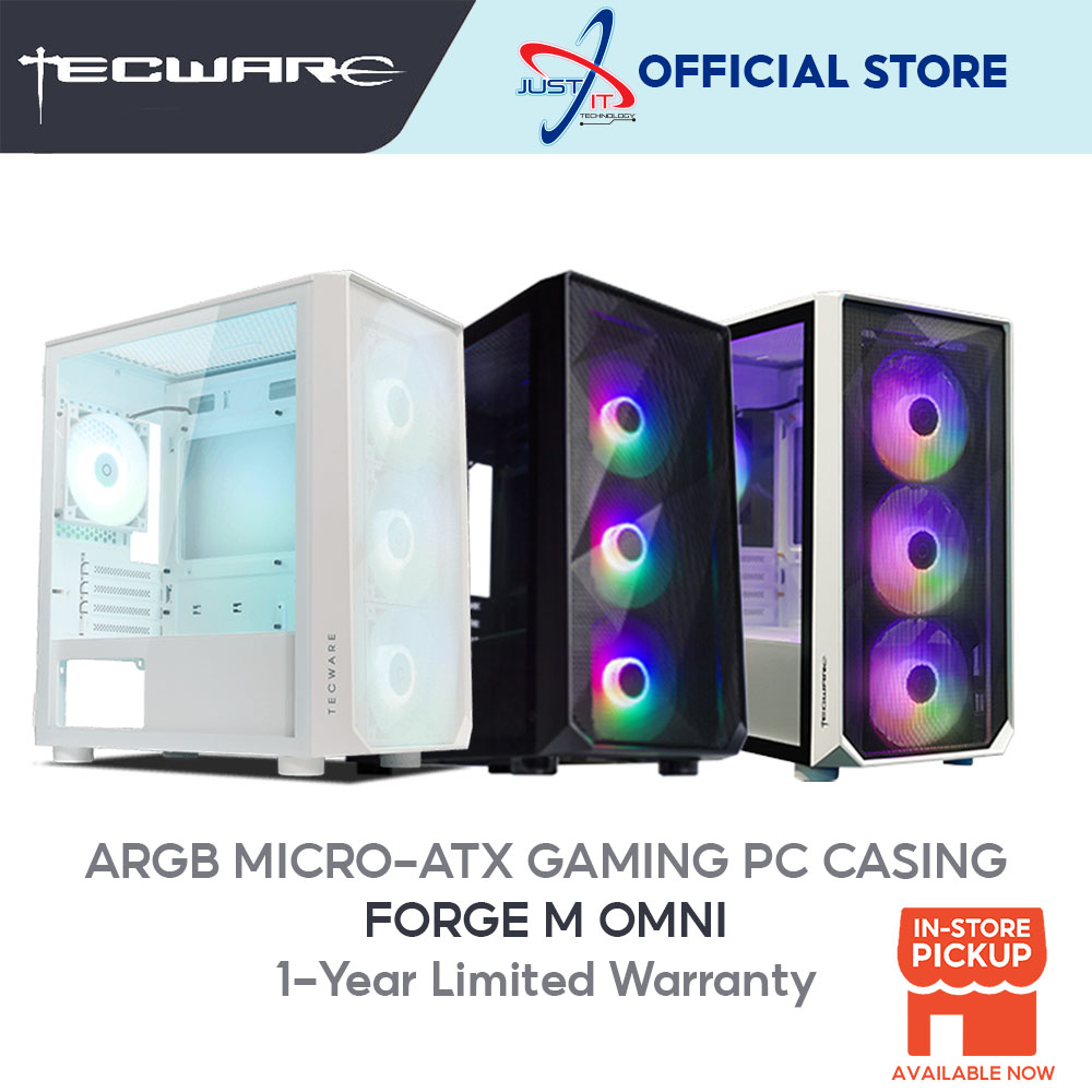TECWARE FORGE M OMNI Micro-ATX ARGB Gaming Case ( BLACK / WHITE / SNOW ...