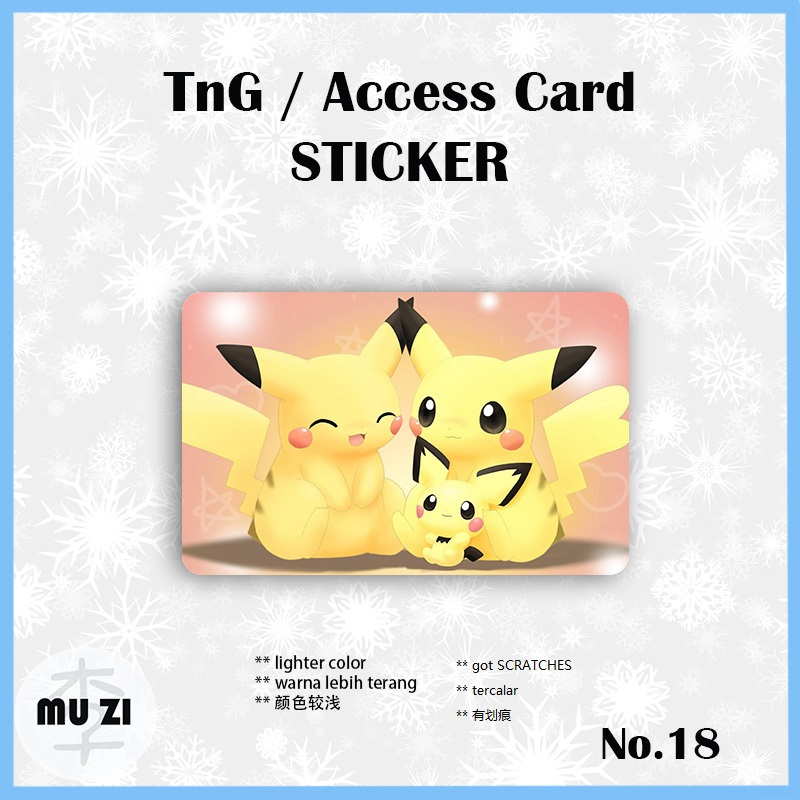 Pokemon Pikachu TnG Card STICKER NFC STICKER Waterproof Thick Hard ...