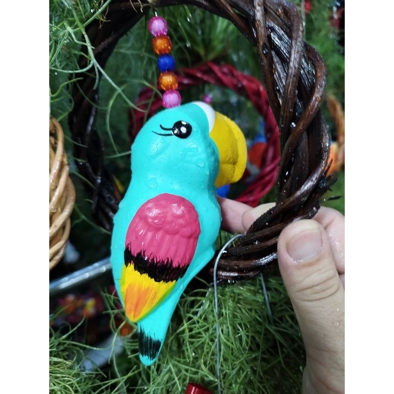 Burung Hiasan + Moss Udara Bird Parrot Decoration Hanging Plant no ...