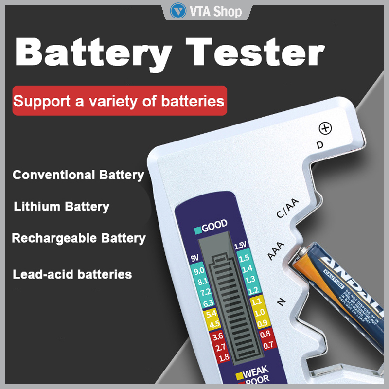 [Vta Shop] Universal battery tester 1.5V 9V Double A Three A Button ...