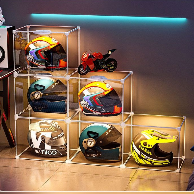 Helmet Storage Rack Motorcycle Hat Storage Cabinet Household Storage ...