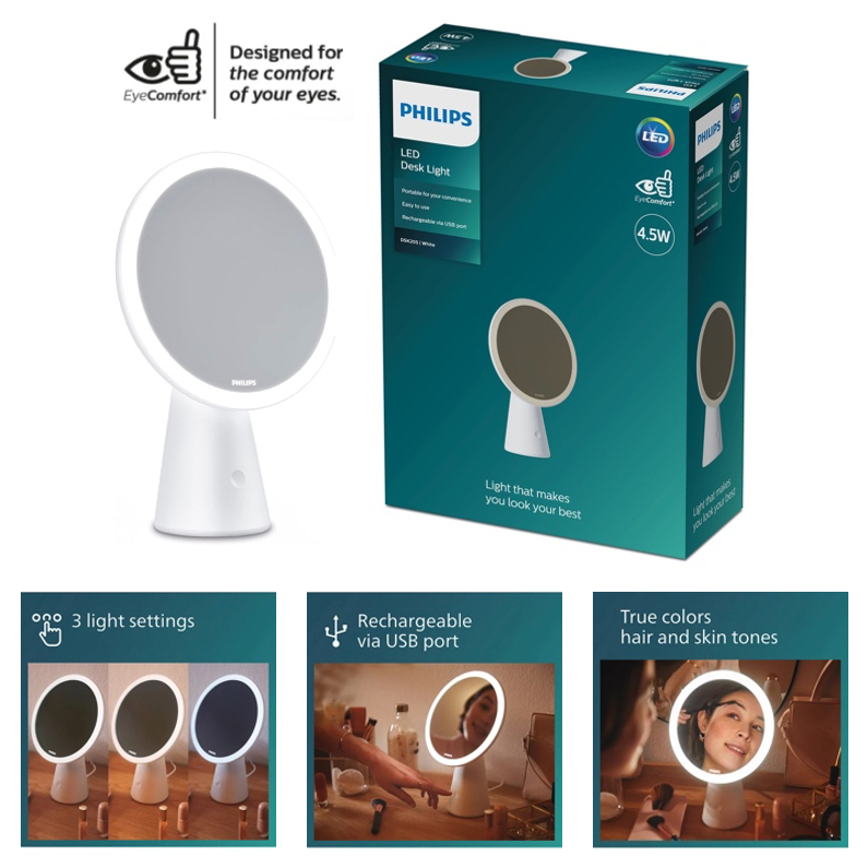 Philips DSK205 Vanity LED Mirror Table Lamp 30-50k 4.5w 95CRI Desk ...
