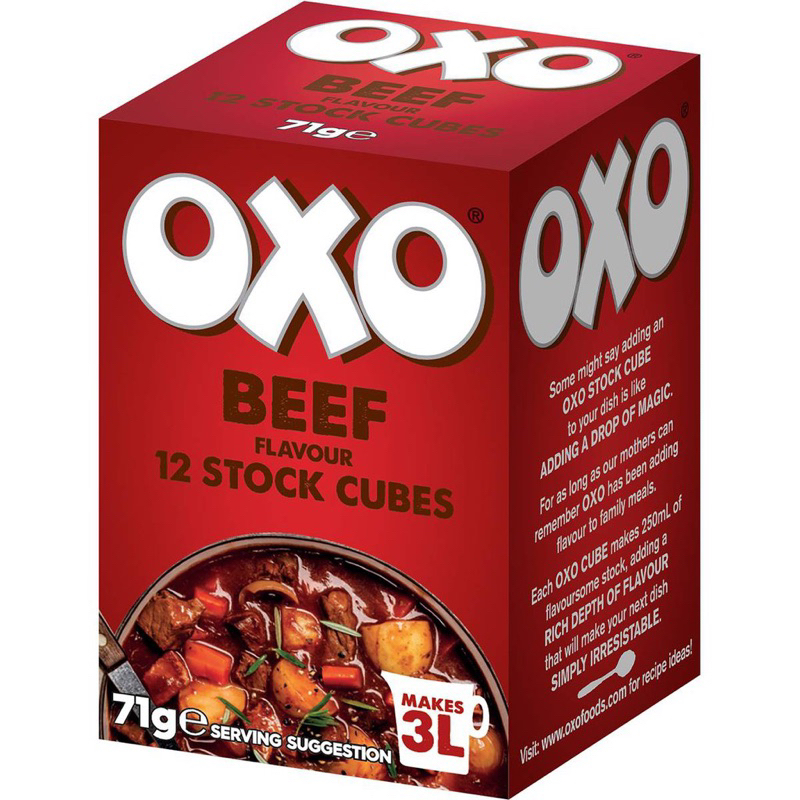 OXO 12 Stock Cubes Beef & Chicken 71g | Shopee Malaysia