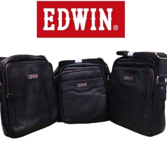EDWIN SLING BAG # 38429 31 79 # GENUINE LEATHER # CROSS BAG # BAG GALAH ...