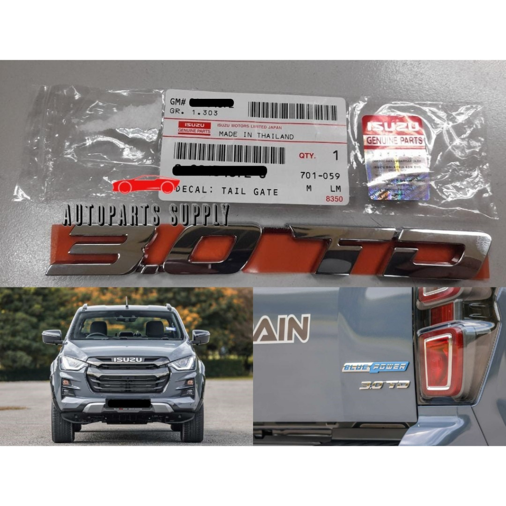 ORIGINAL ISUZU DMAX D-MAX 2020 - 2023 3.0TD LOGO EMBLEM | Shopee Malaysia
