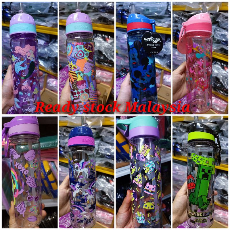 SMIGGLE WATER BOTTLE WITH/WITHOUT SPRAY 650/700/440ml FREE PLASTIC BAG | Shopee Malaysia