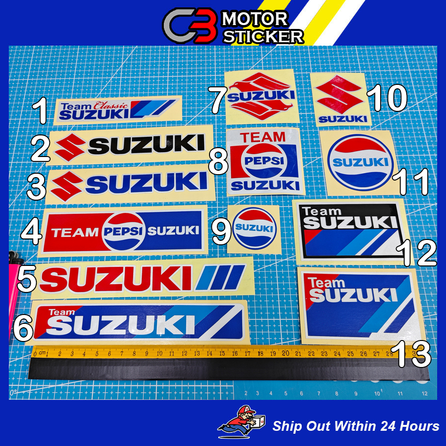 Suzuki sticker team pepsi team sticker cutting overlapping pantul ...