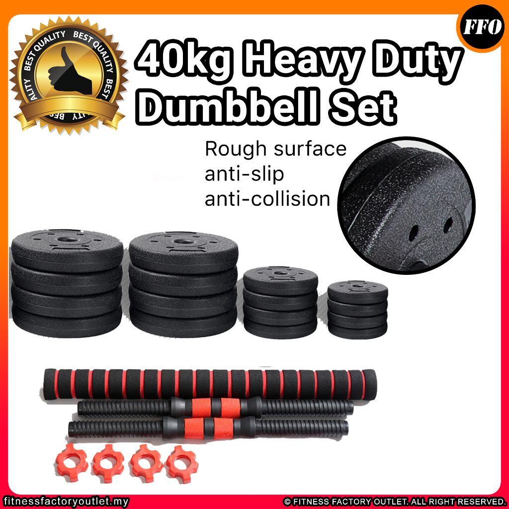 40kg Dumbbell / Barbell Combo Set Adjustable Heavy Duty | Shopee Malaysia