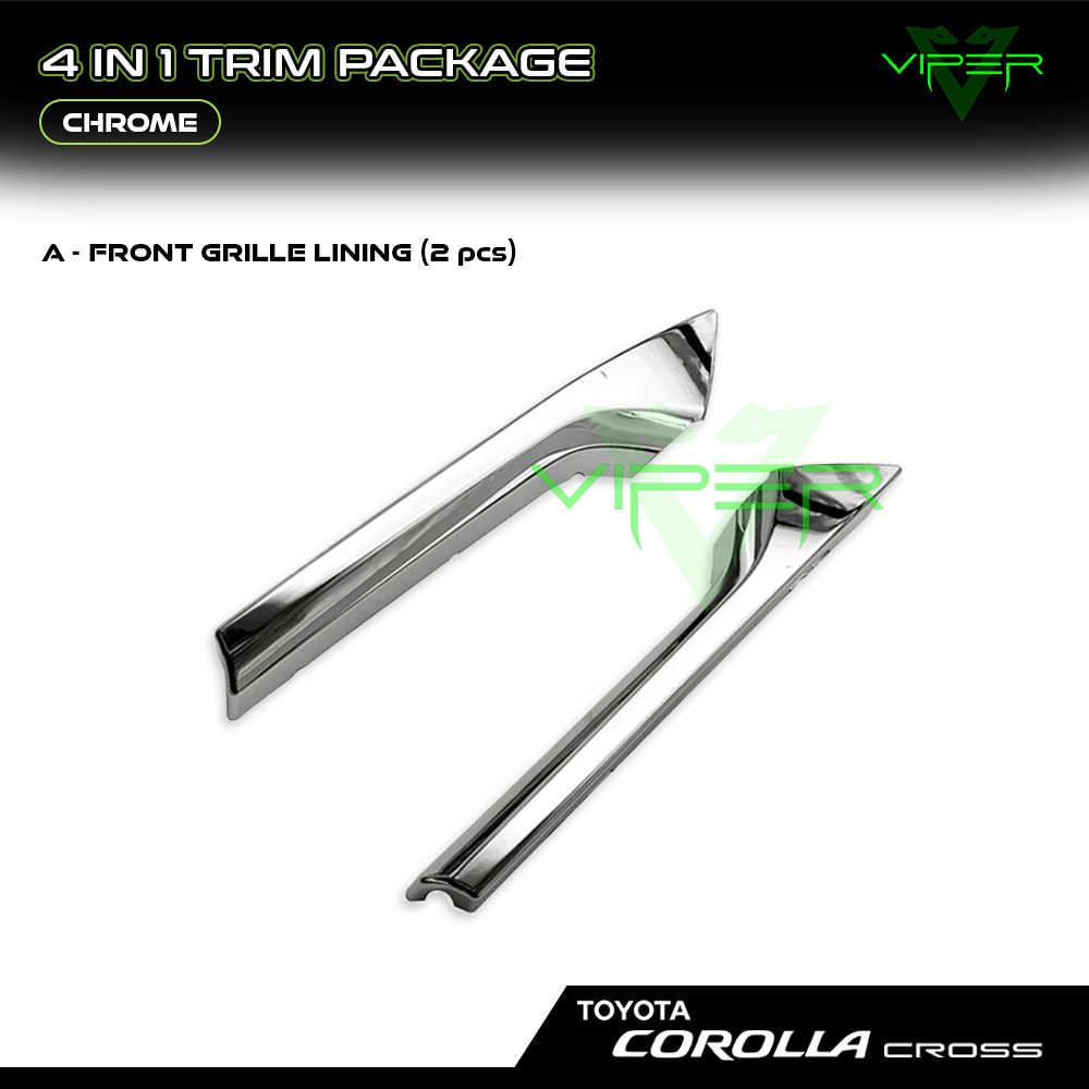 Toyota Corolla Cross 4 in 1 CHROME Trim Package Front Grille Fog Lamp ...