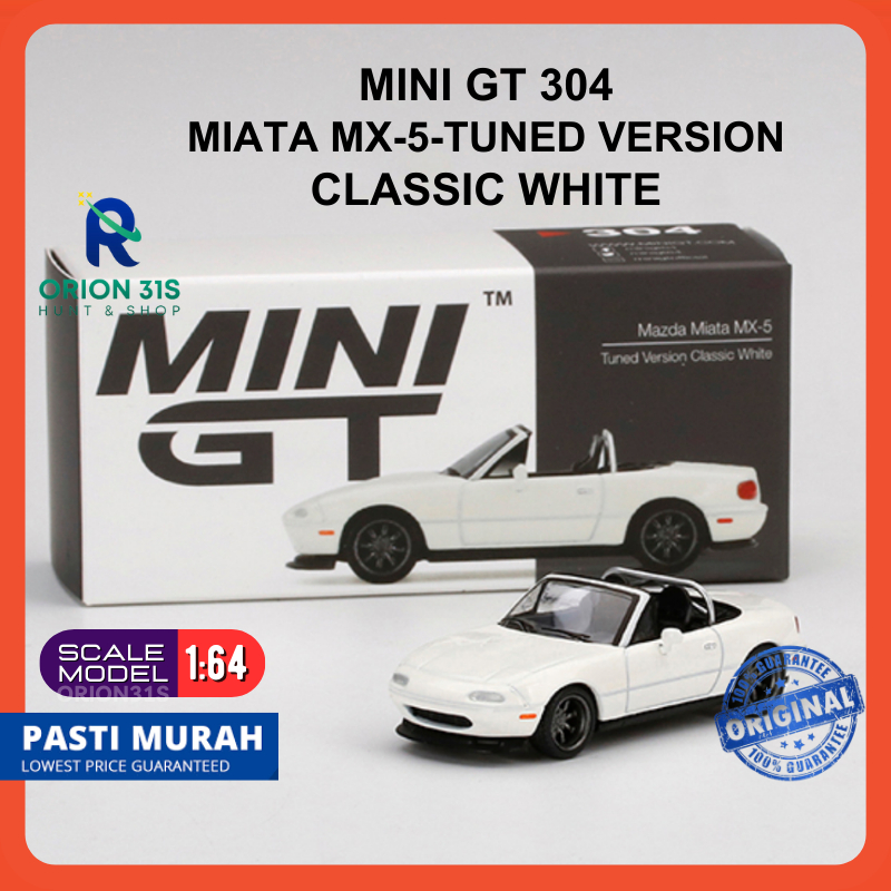 Mini GT Mazda Miata MX-5 Tuned Version Classic White 304 RHD Sealed Box ...