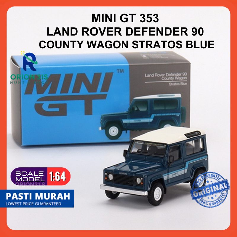 Mini GT Land Rover Defender 90 County Wagon Stratos Blue 353 Sealed Box ...