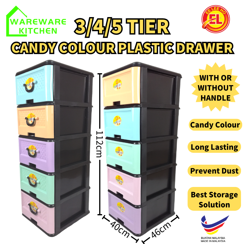 5 Tier Plastic Drawer Plastic Cabinet Plastic Storage Organizer Laci ...