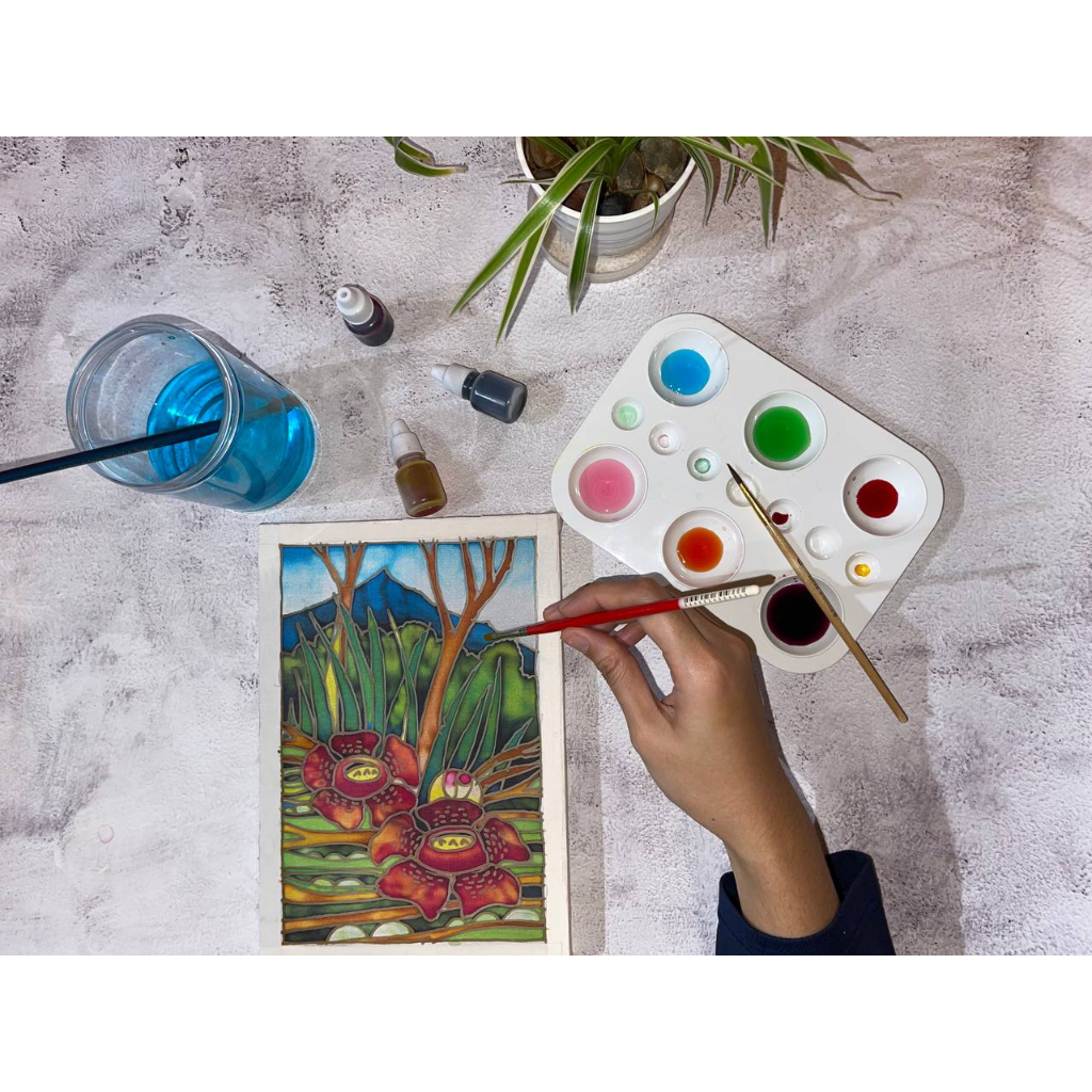 Silk Batik DIY Painting Kit - Double Rafflesia (Sarawak Design ...