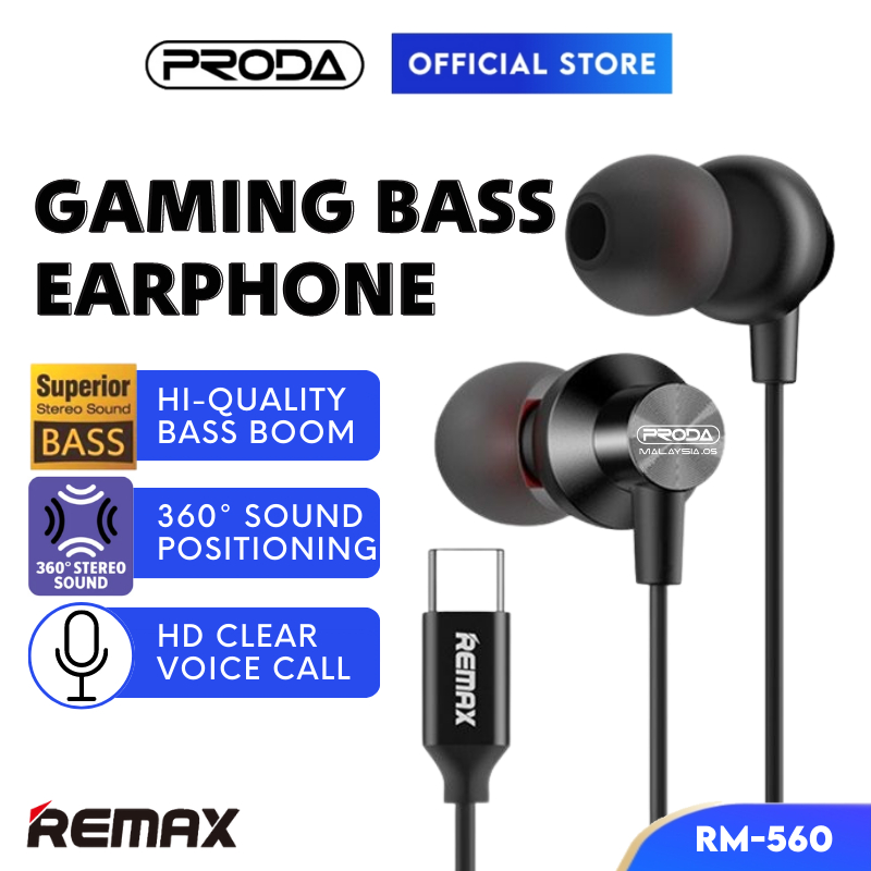 REMAX Earphone Gaming Type C Wired Stereo With Built In Volume Control ...