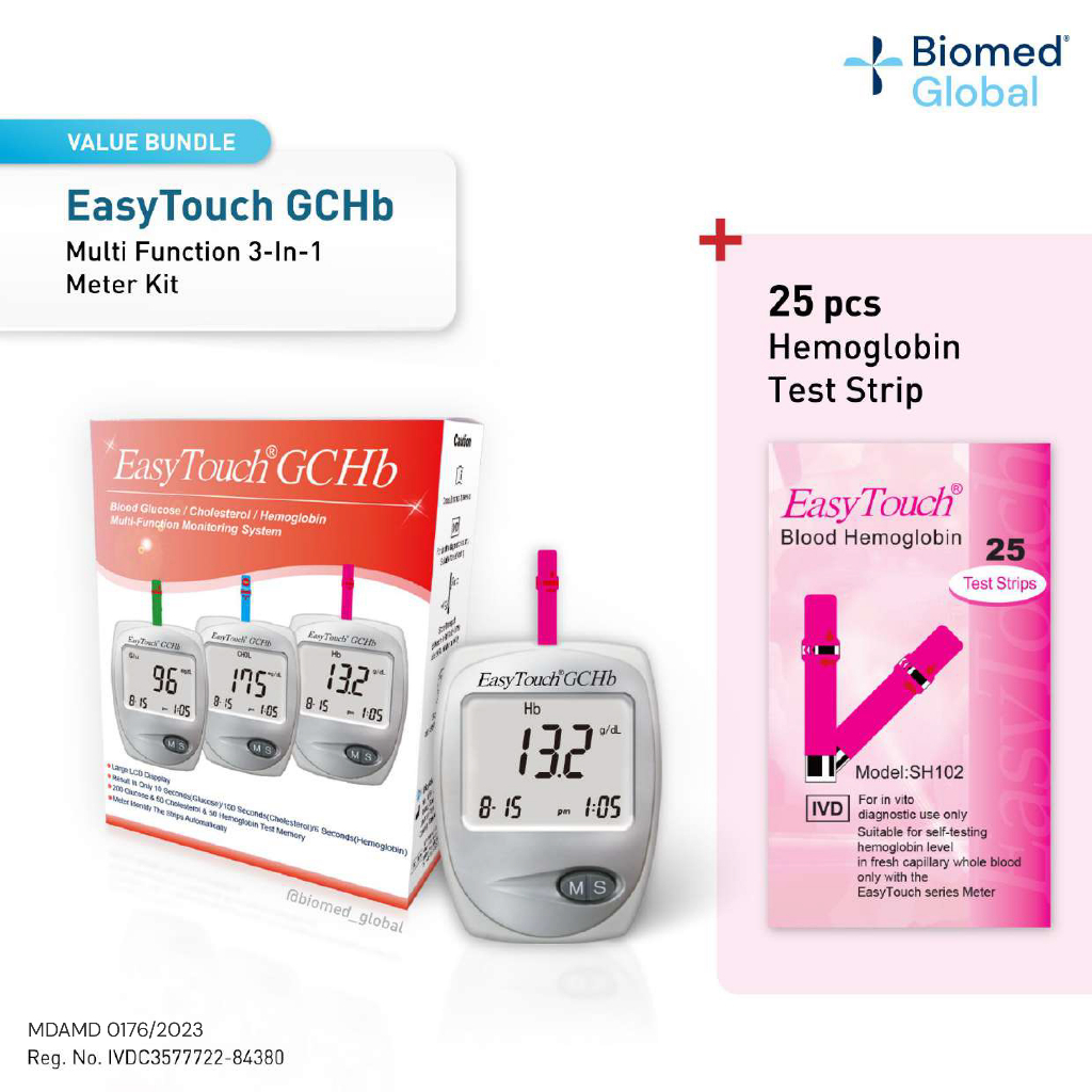 EasyTouch GCHb 3-In-1 Glucose/Cholesterol/Hemoglobin Monitoring System ...