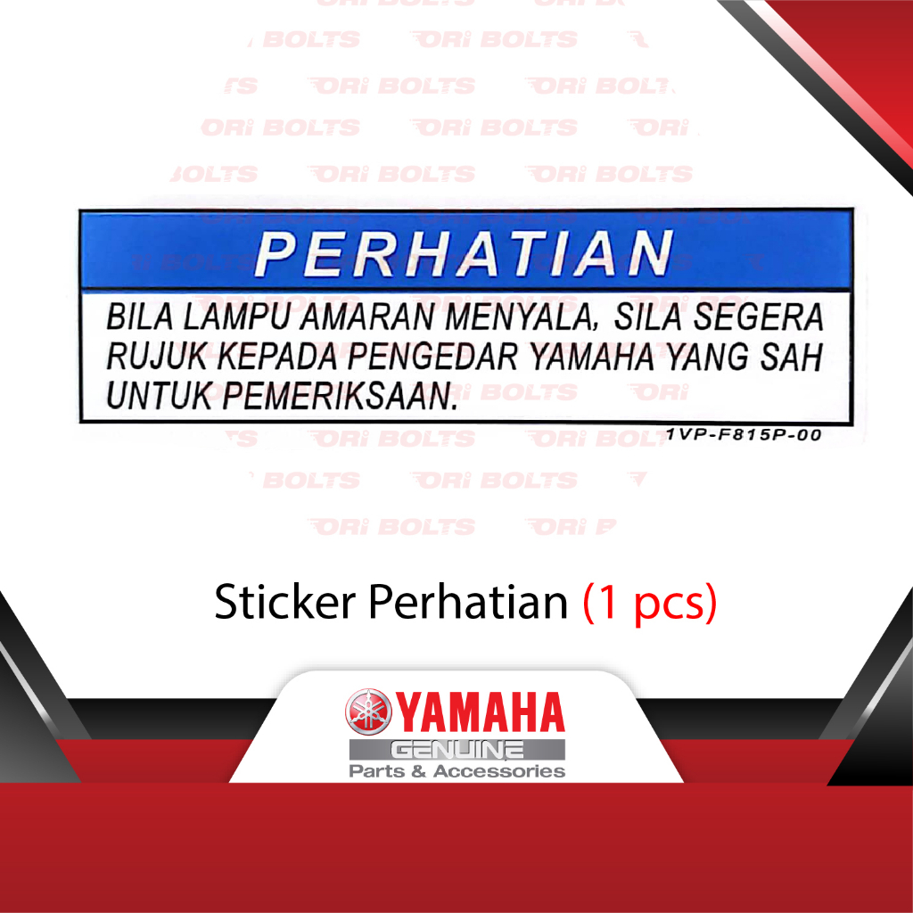 Yamaha Original Tulisan Emblem Logo Sticker Label Amaran Perhatian Awas ...