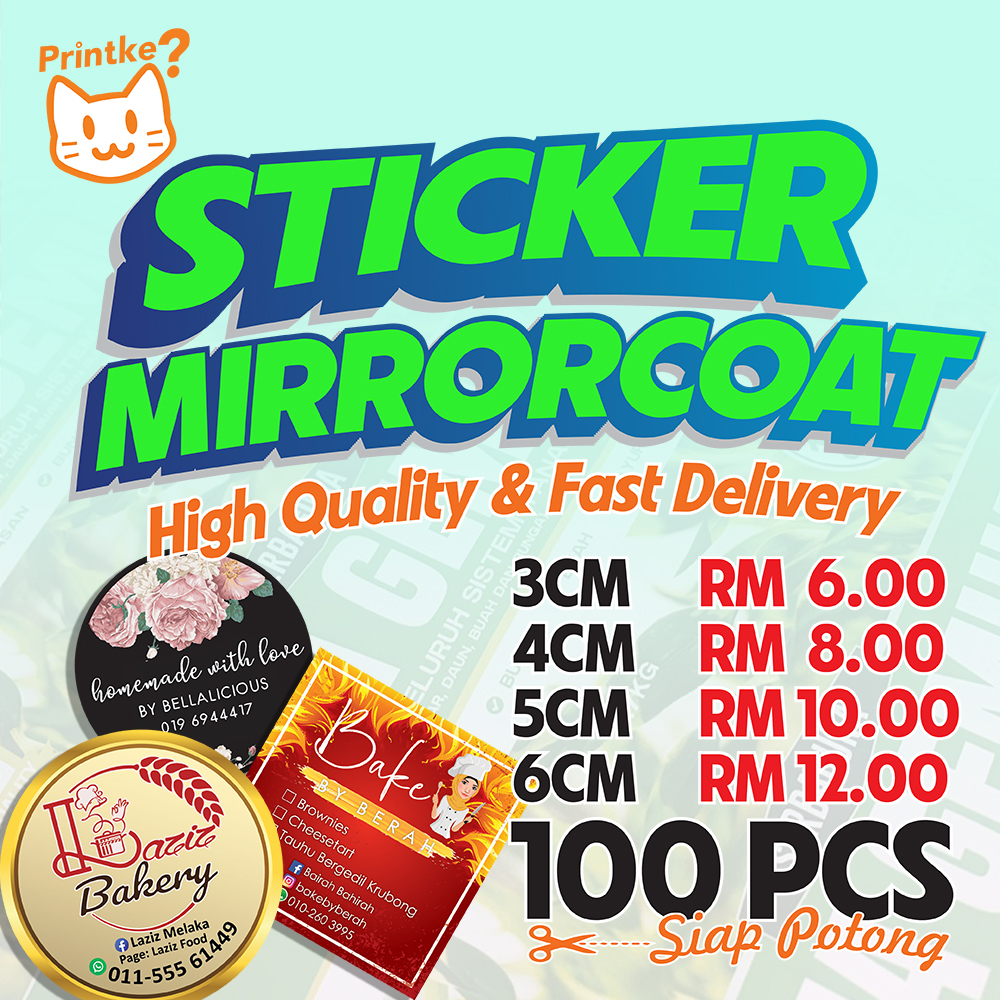 😸100PCS😸3CM-6CM / STICKER HOME MADE LABEL / MIRRORCOAT STICKER ...
