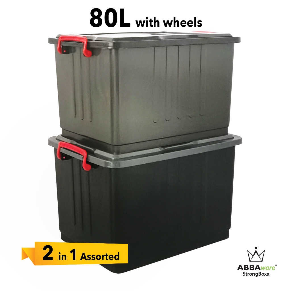 Abbaware Storage Box 80 Litre /Kotak Simpanan dengan roda/Storage Box ...
