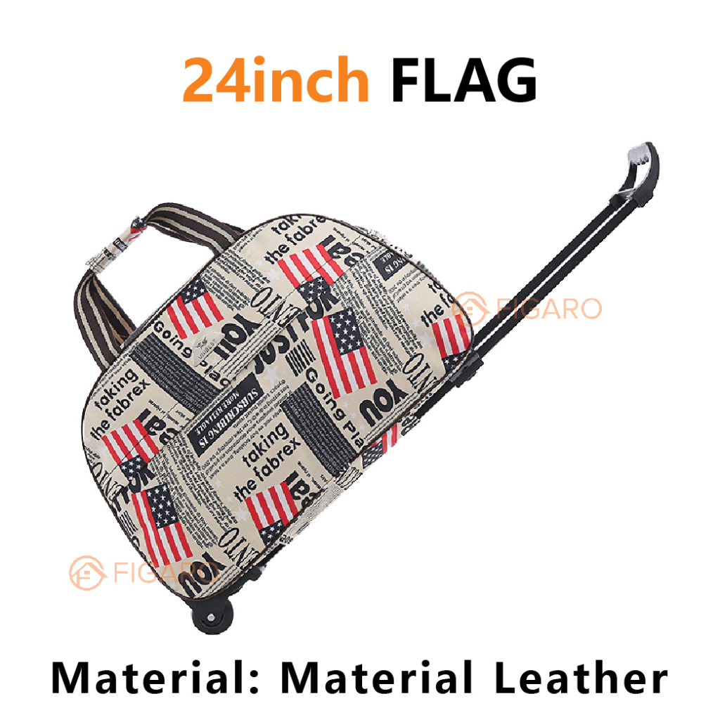 FIGARO Cabin Size Luggage Bag Travel 24 Inch Beg Roda Travel Bag With ...