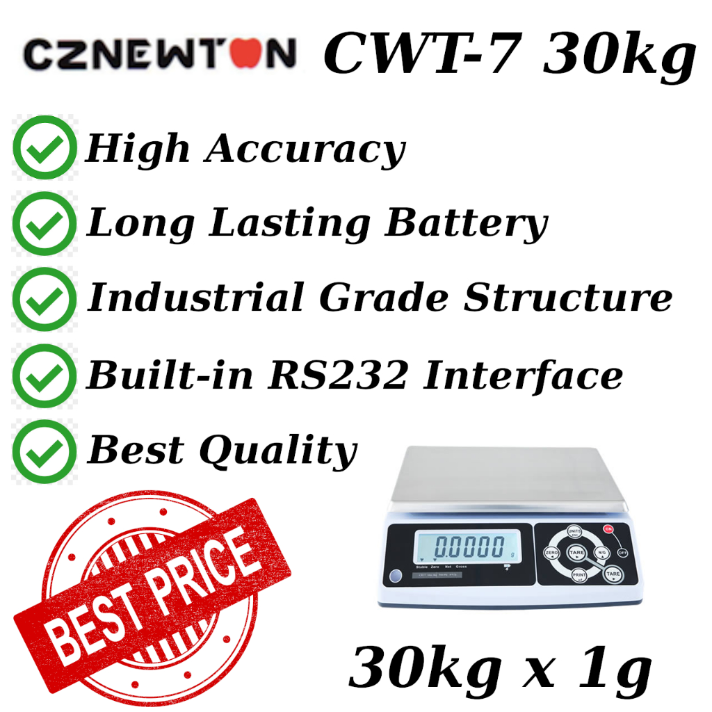 [READY STOCK] 3/6/15/30KG CZNEWTON CWT-7 DIGITAL WEIGHING SCALE TABLE ...